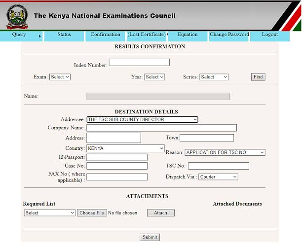 Replacement Of KNEC KCPE/KCSE Certificates Via QMIS Portal
