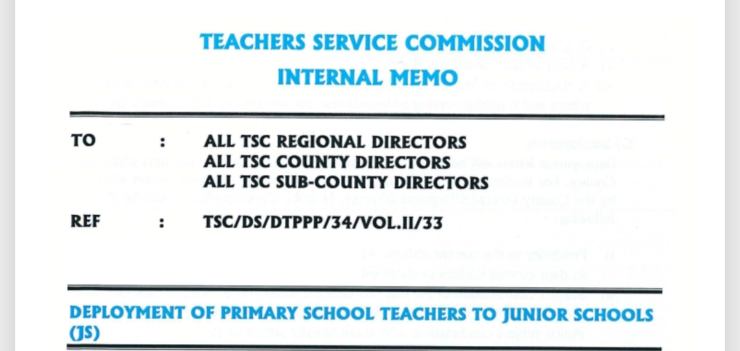 TSC Lowers Deployment To Junior School For P1 Teachers As Grade C Plain ...