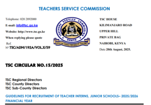 TSC Circular: Guide For Recruiting Junior & Senior Intern Teachers ...