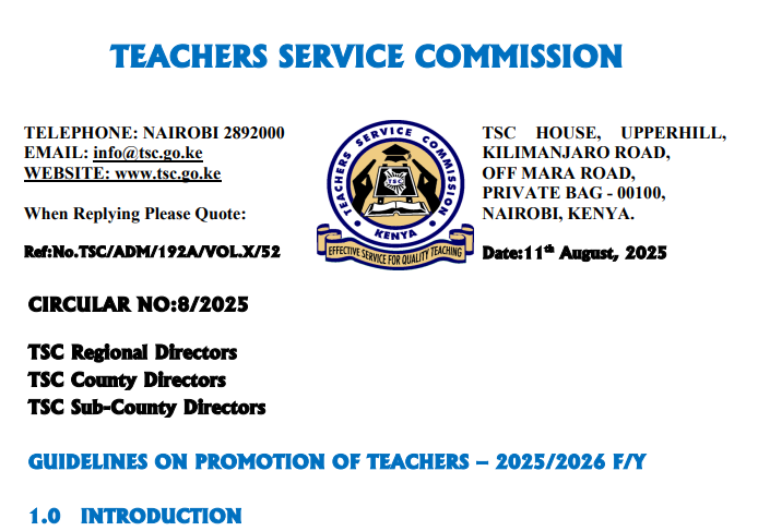 Long Serving Acting Heads & Deputies To Get Automatic TSC Promotions | Education Board
